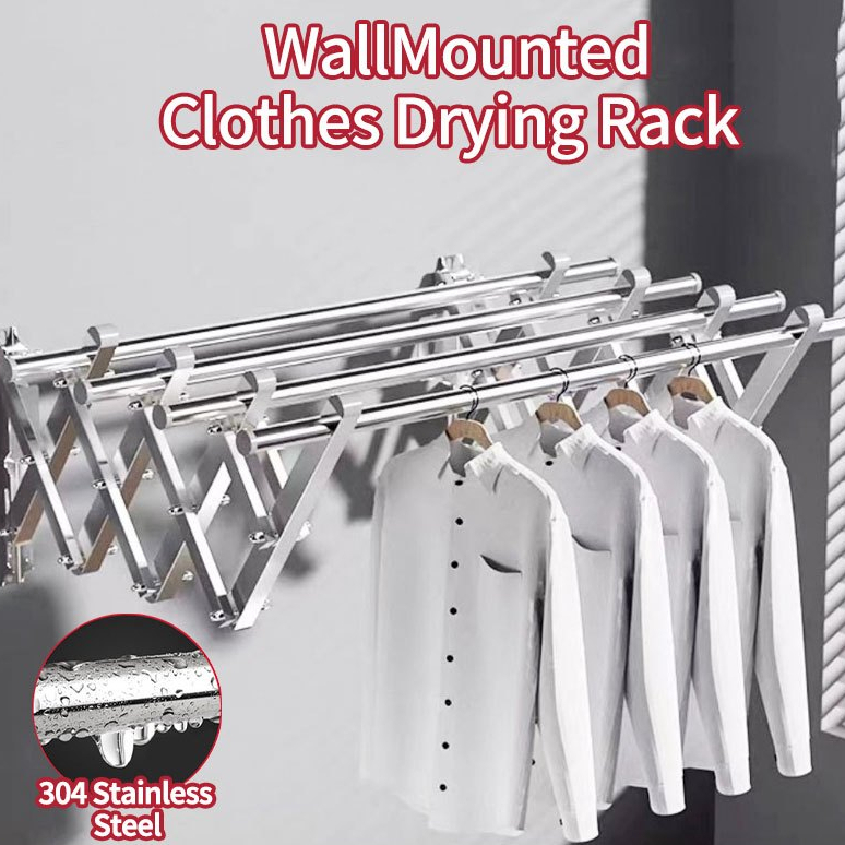 3/4/5 bar Foldable Drying Rack Stainless Steel Clothes Rack Sampayan ...