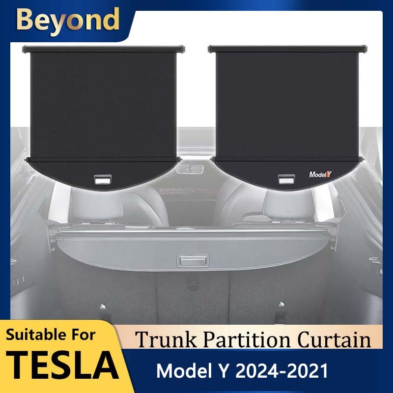 For Tesla Model Y 2024 Trunk Partition Curtain Trunk Cover Curtain Non ...