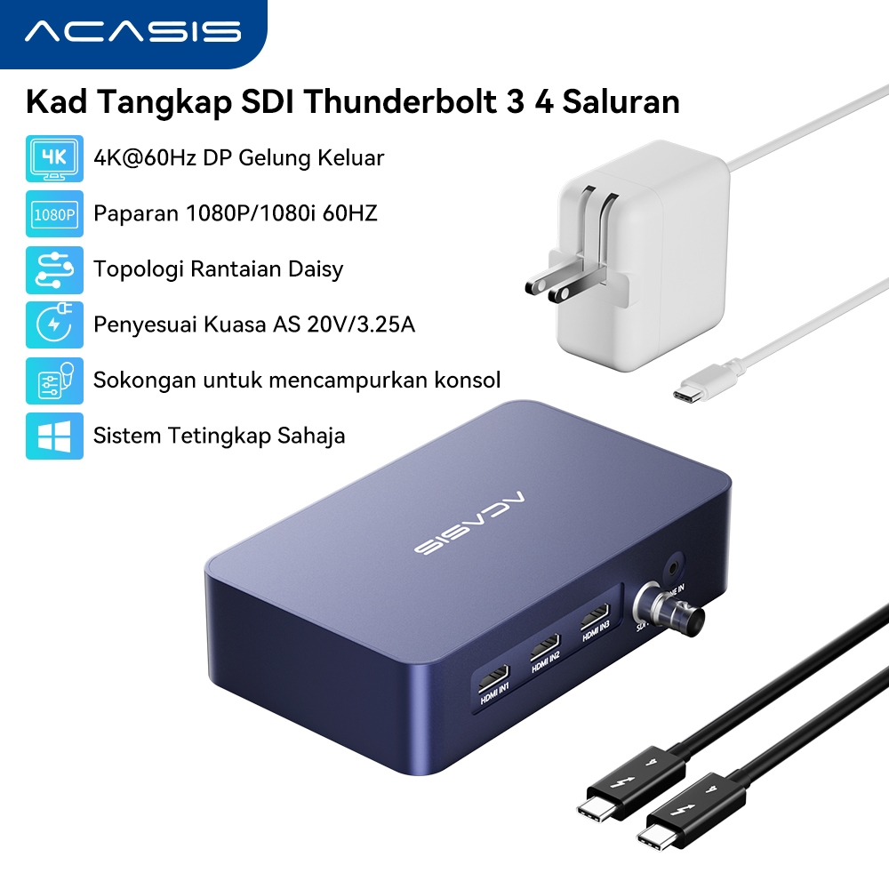 ACASIS Thunderbolt3 HDMI/SDI channel Video Capture Card 4 HDMI inputs ...