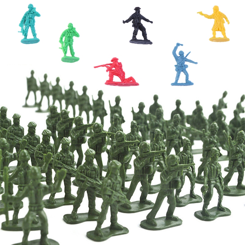 100 Pcs Colorful Soldier Toys Army Men Toy Military Model Sets Of Toys ...