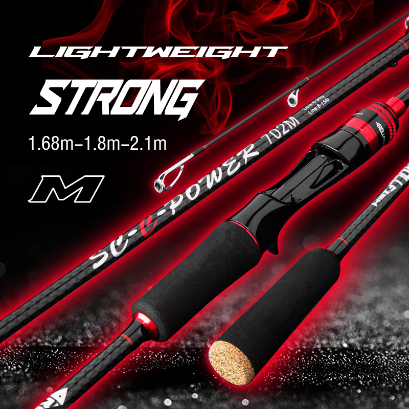 Snakehead fishing Rods Medium pole Fast Spinning Rod 2 Section Carbon ...