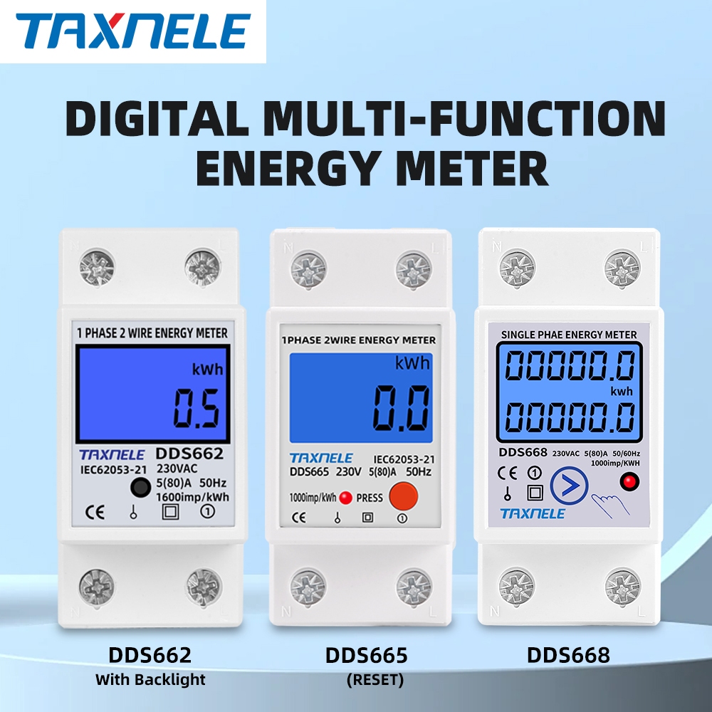 Din Rail Single Phase Wattmeter Power Consumption Watt Electronic ...