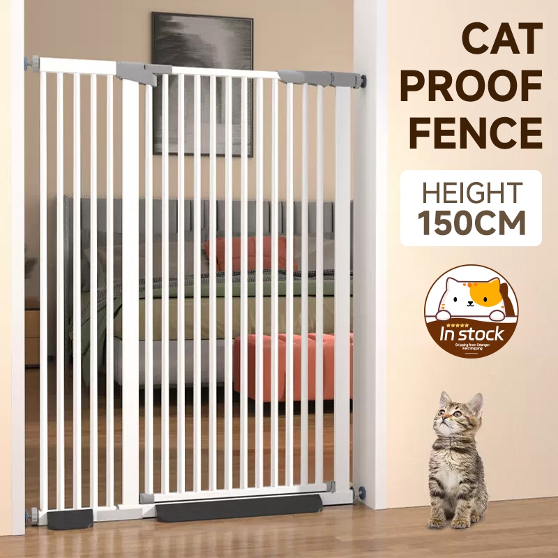 Cat Fence 150CM Extra Tall Cat Gate,Super Wide Auto Close Pet Gate ...