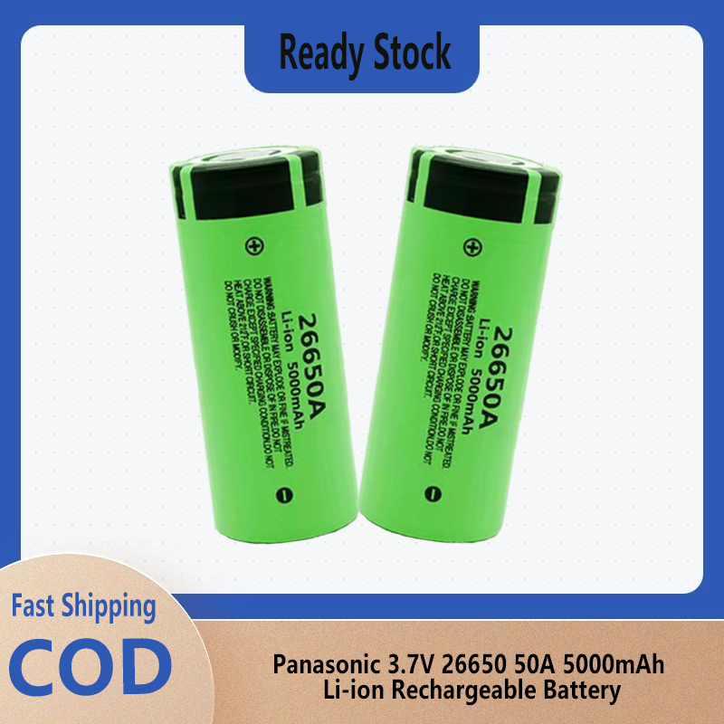 Panasonic Original 26650 3.7V 50A 5000mAh Li-ion rechargeable battery ...