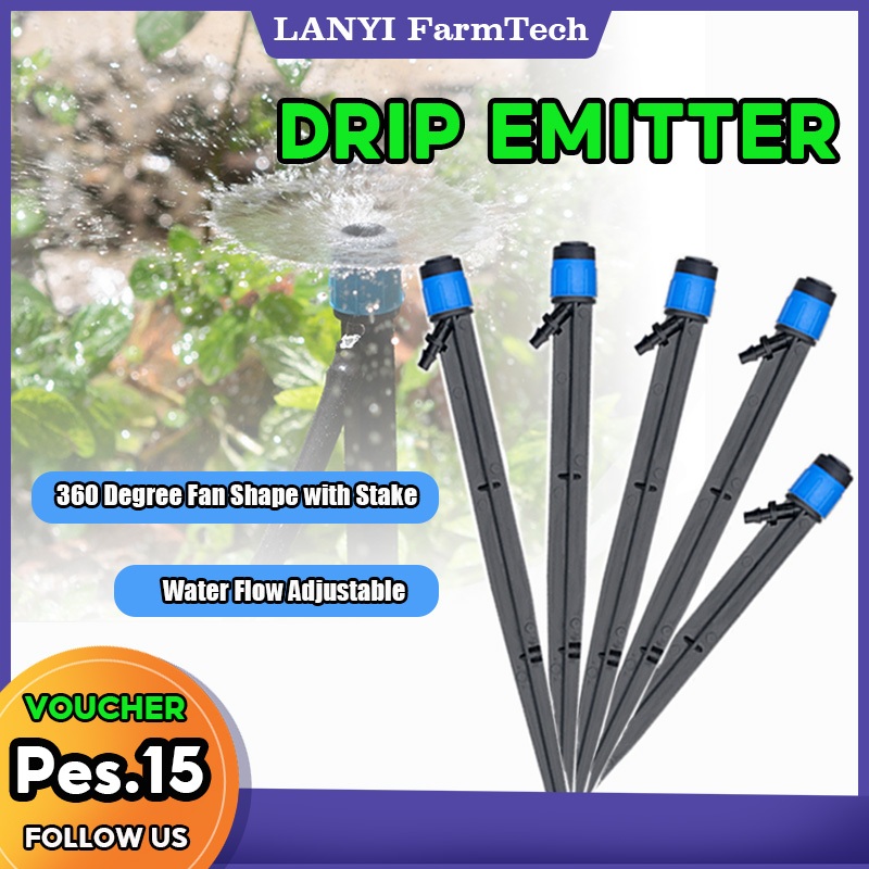 Drip Emitters Fan Shape with Stake Drip Emitters Sprays for 1/4" Drip ...