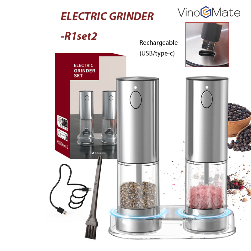 Kitchen Electric Pepper Grinder USB Powered Salt or Pepper Automatic ...