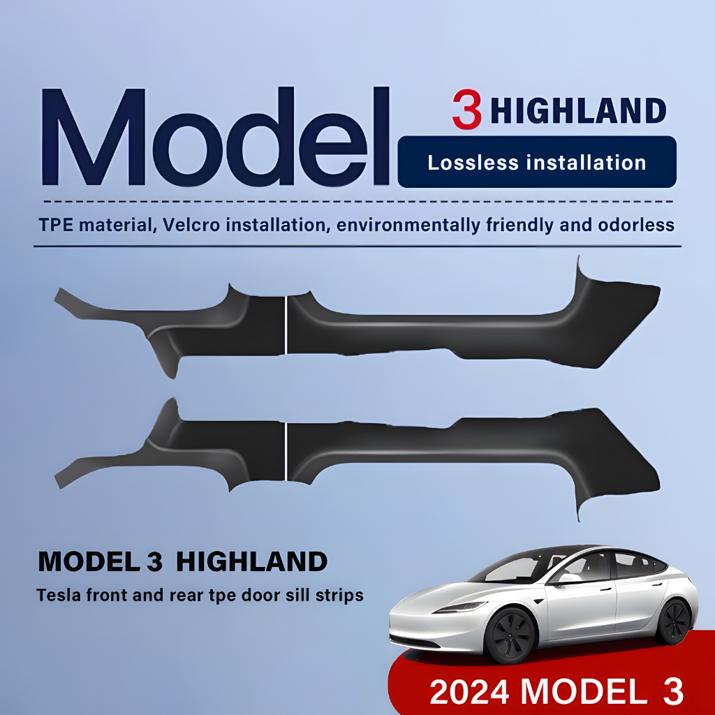 TPE door sill protective cover suitable for 2024 Tesla Model 3 Highland ...