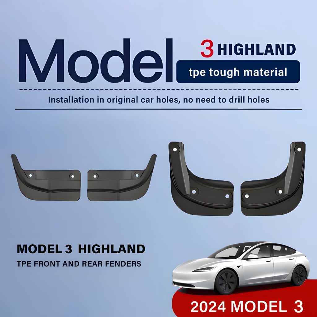 4-pack wheel fenders for 2024 Tesla Model 3 Highland modified front and ...