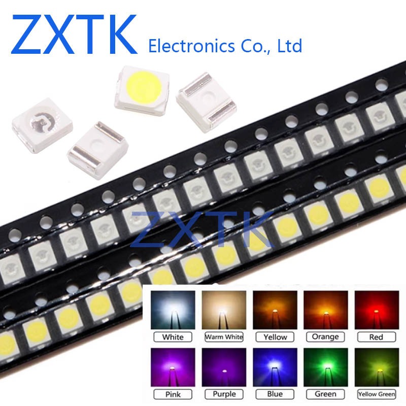 100pcs/lot SMD LED Diodes 0603 0805 1206 1210 3528 5730 Green RED WARM ...