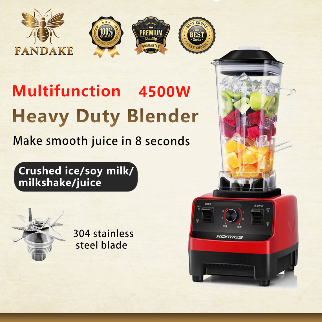 4500W 3L Heavy Duty Blender Large Capacity and High Power Mixer Juicer ...