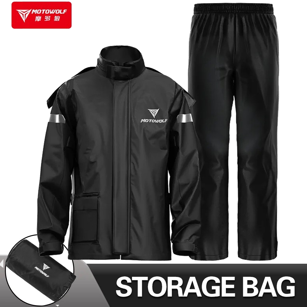 MOTOWOLF Motorcycle Rider Raincoat Set Men Color-Matching with Upgraded ...