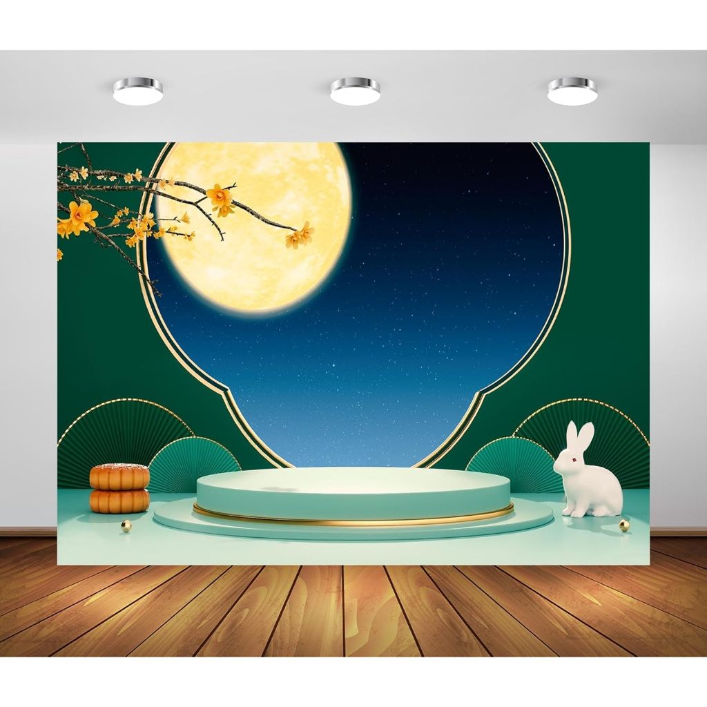 7x5ft Mid-Autumn Festival Photography Backdrop Chinese Festivals Full ...