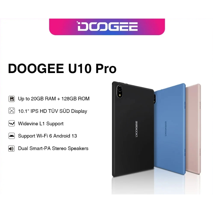 DOOGEE U10 Pro Tablet 20GB(8+12) 128GB Quad Core 10.1" IPS TÜV SÜD ...