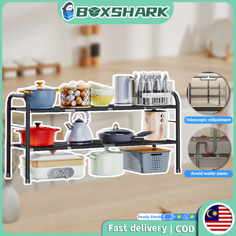rak bawah sinki Rak Dapur Under Sink Rack Expandable Kitchen Organizer ...