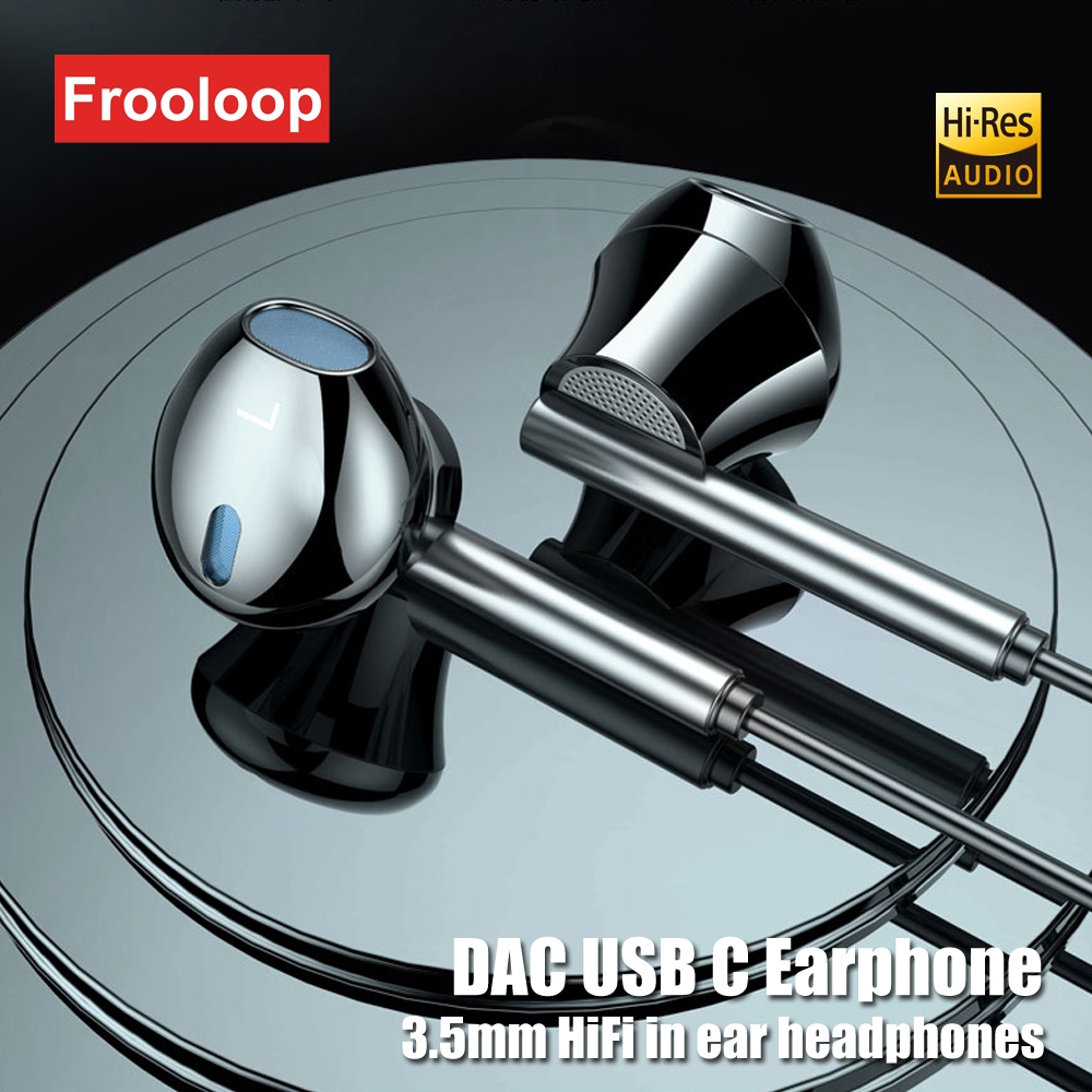 Type C Earphone With Microphone DAC Digital Decoding USB C Wire Control ...