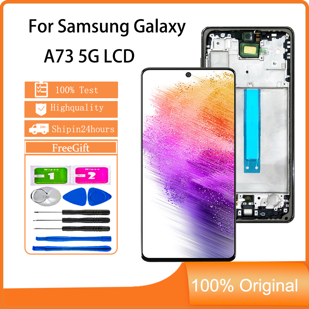 For AMOLED Samsung Galaxy A73 5G LCD Display Touch Screen With Frame ...