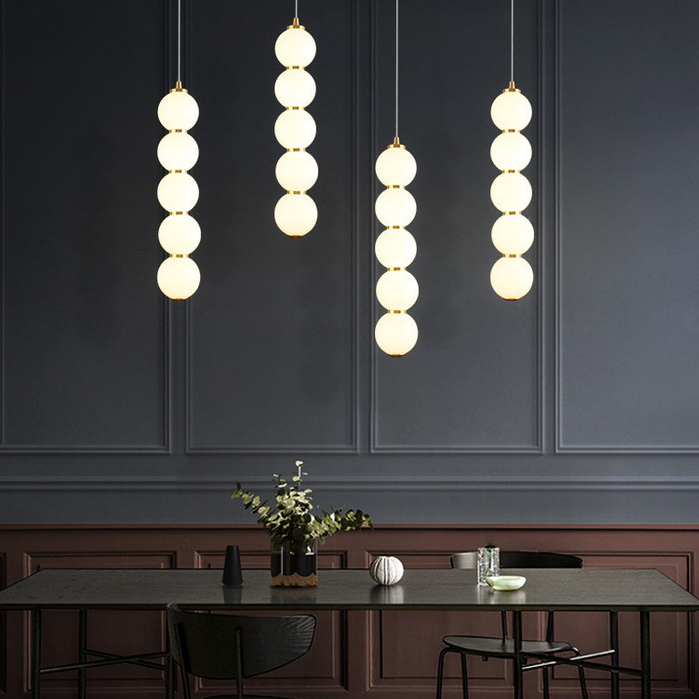 Nordic Modern Creative String Glass Ball Bedroom Dining Room Chandelier ...
