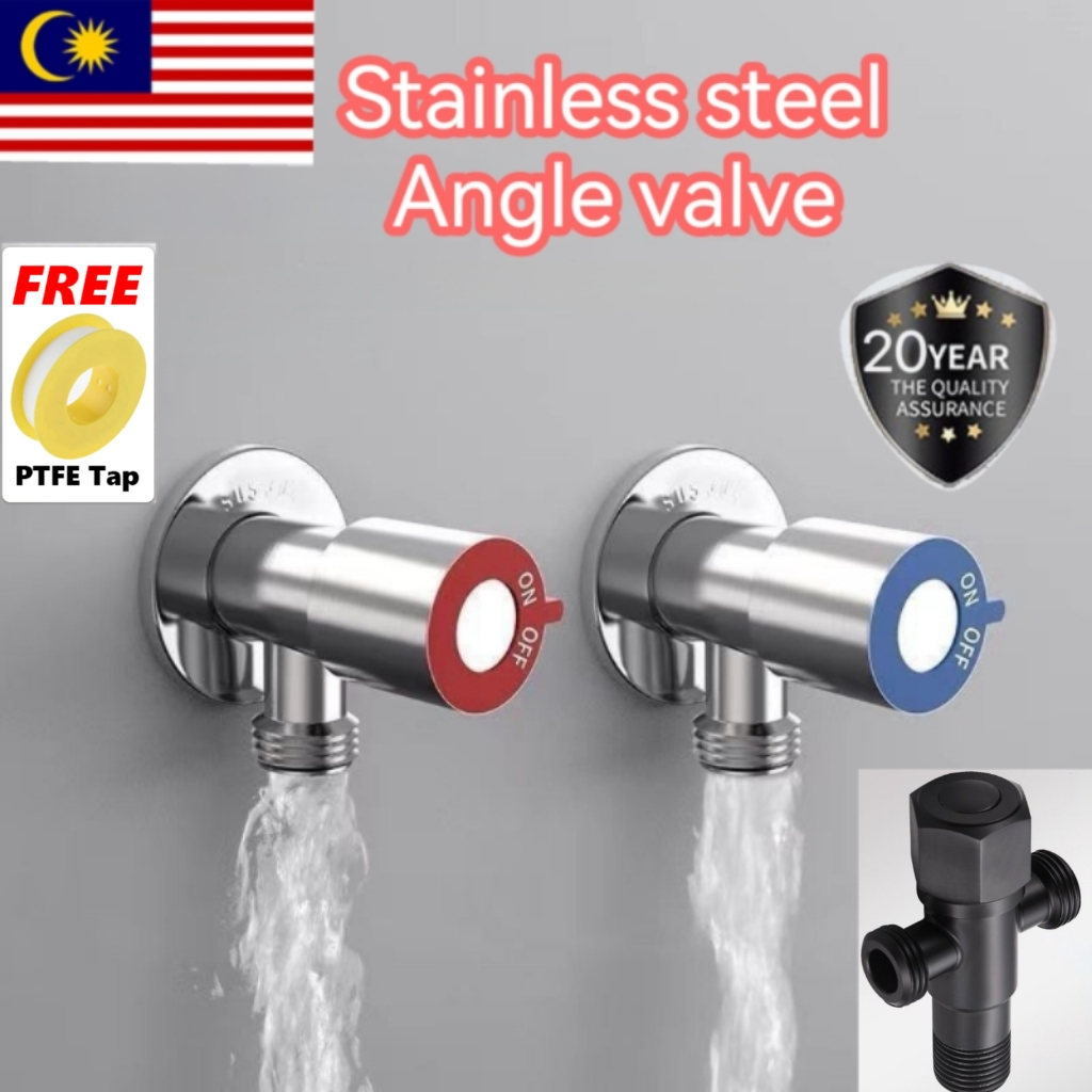 Stainless Steel Quarter Turn Angle Valve 1/2 Inch One Way Valve one in ...