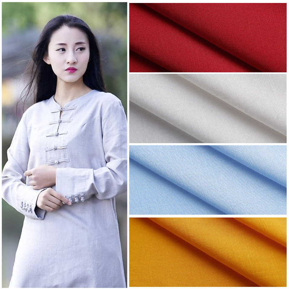 Cotton Linen Slub Texture Fabric Width 60inch = 150cm, Cotton Linen ...