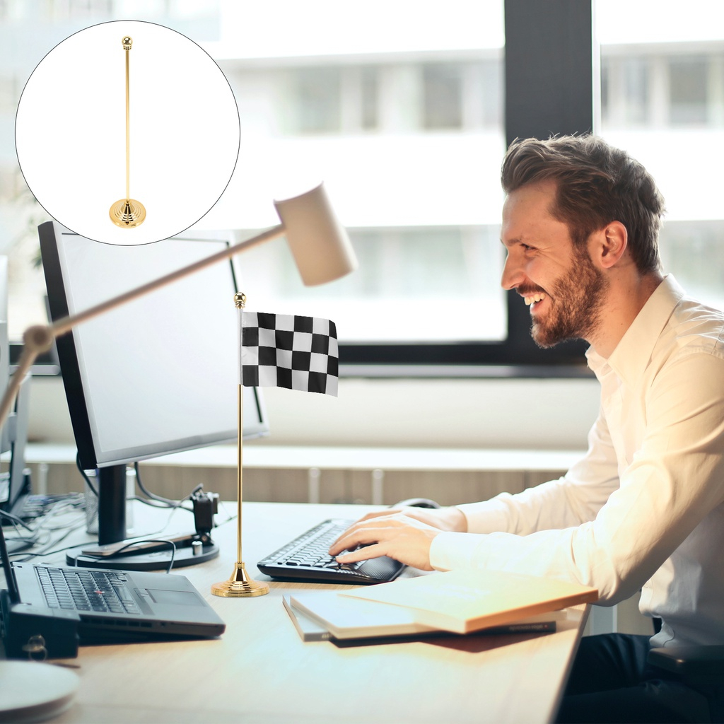 [READY STOCK] Metal Stand Sign Black American Flag Business Accessories ...