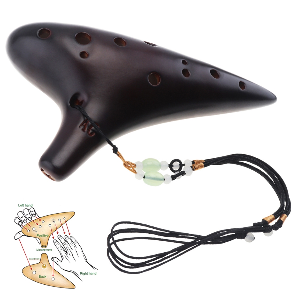12 Holes Alto Tone C Ocarina Flute Ceramic Musical Instruments ...
