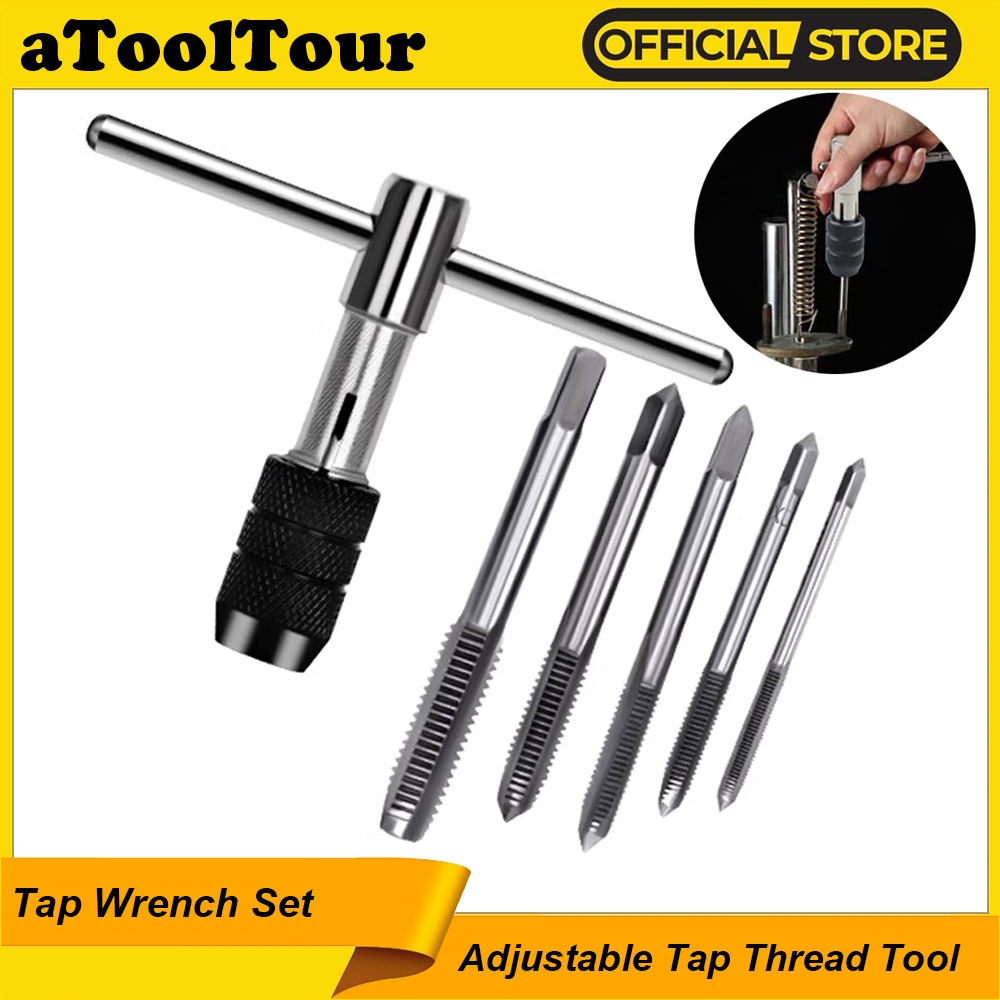 Tap Wrench Handle T Type Adjustable for Metal Machinist Repair Drill ...