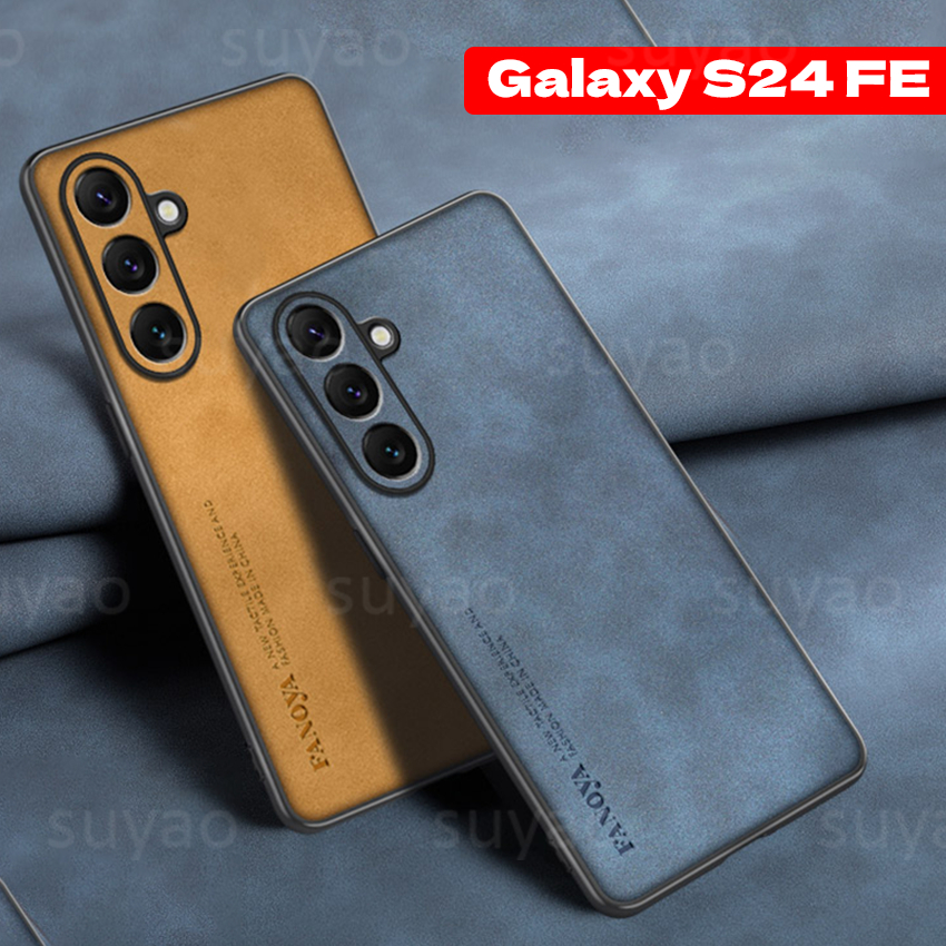 For Samsung Galaxy S24 FE S24FE 2024 Phone Case Luxury Matte Leather ...