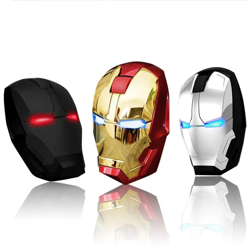 Wireless Mouse Marvel Super Hero Computer Mouse Iron Man Shaped Led ...