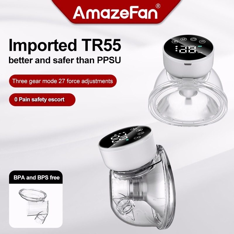 AmazeFan Breast Pump Elektrik Wireless Wearable With 4 Modes 12 Gear ...
