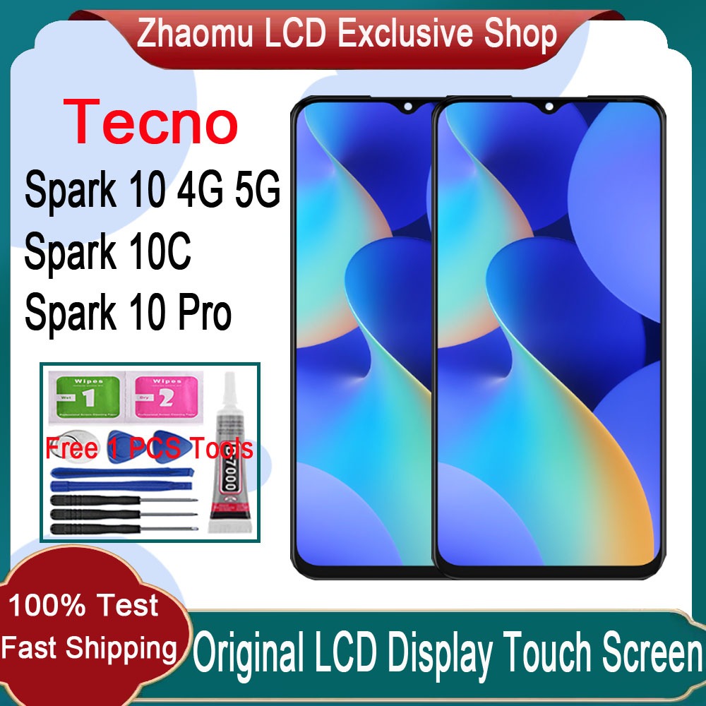Original Tecno Spark 10 Spark 10 5G Spark 10C Spark 10 Pro LCD Display Touch Screen Replacement ...