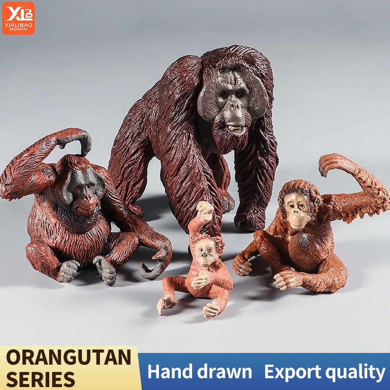 Wild Forest Solid Simulation Orangutan Set Action Figures Animal Model ...