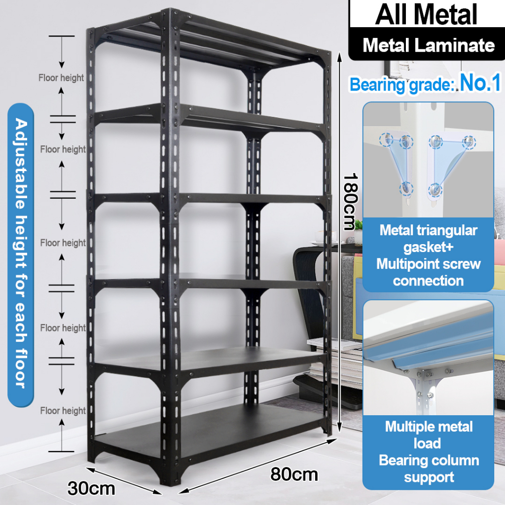 3/6 Tier Metal Boltless Rack Home kitchen Store Storage Rack Warehouse ...
