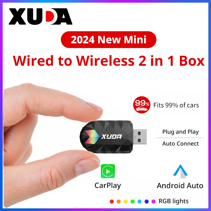 XUDA 2in1 Wireless CarPlay AI Mini Box Android Auto Box Plug&Play ...