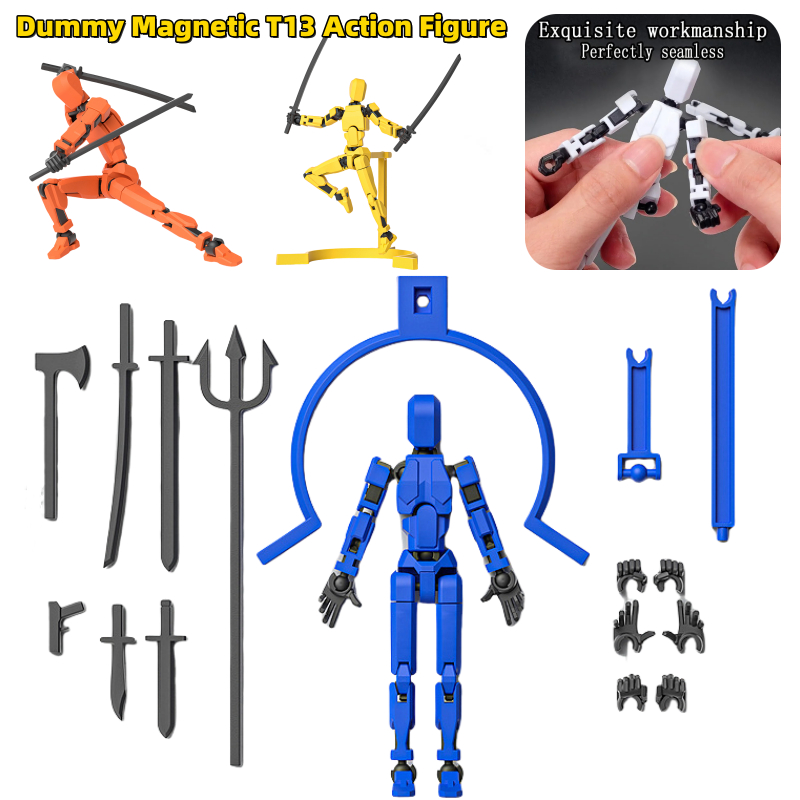 Dummy T13 Magnetic Action Figure with Stand 3D Printed Multi-jointed ...