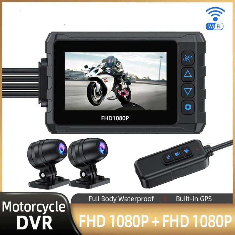 Full Body Waterproof Motorcycle Camera Recorder 3 Inch WiFi Dual 1080P ...