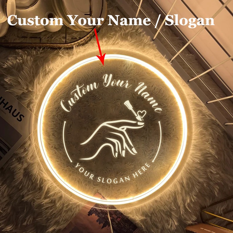 Manicure Shop Custom Name Neon Sign Nail Salon Art LED Neon Sign For ...