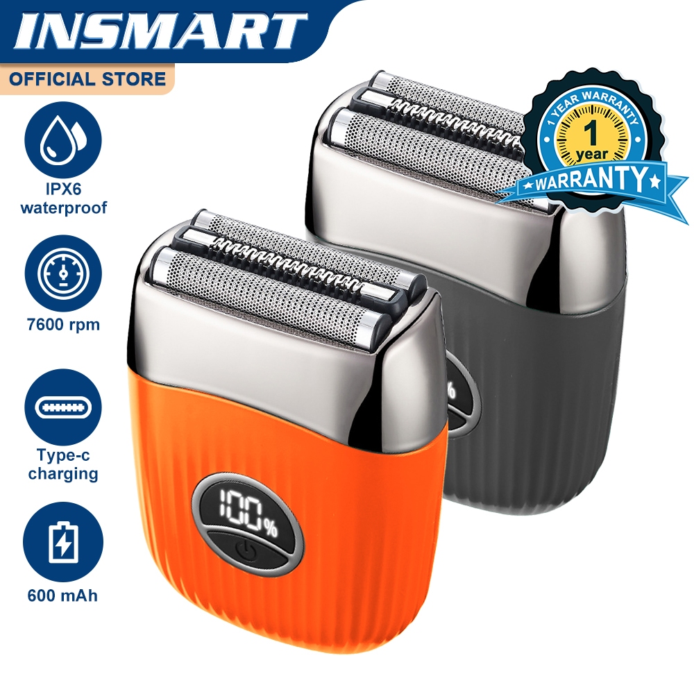 INSMART H-202 Reciprocating Electric Shaver 1/2/3 Cutting Heads ...