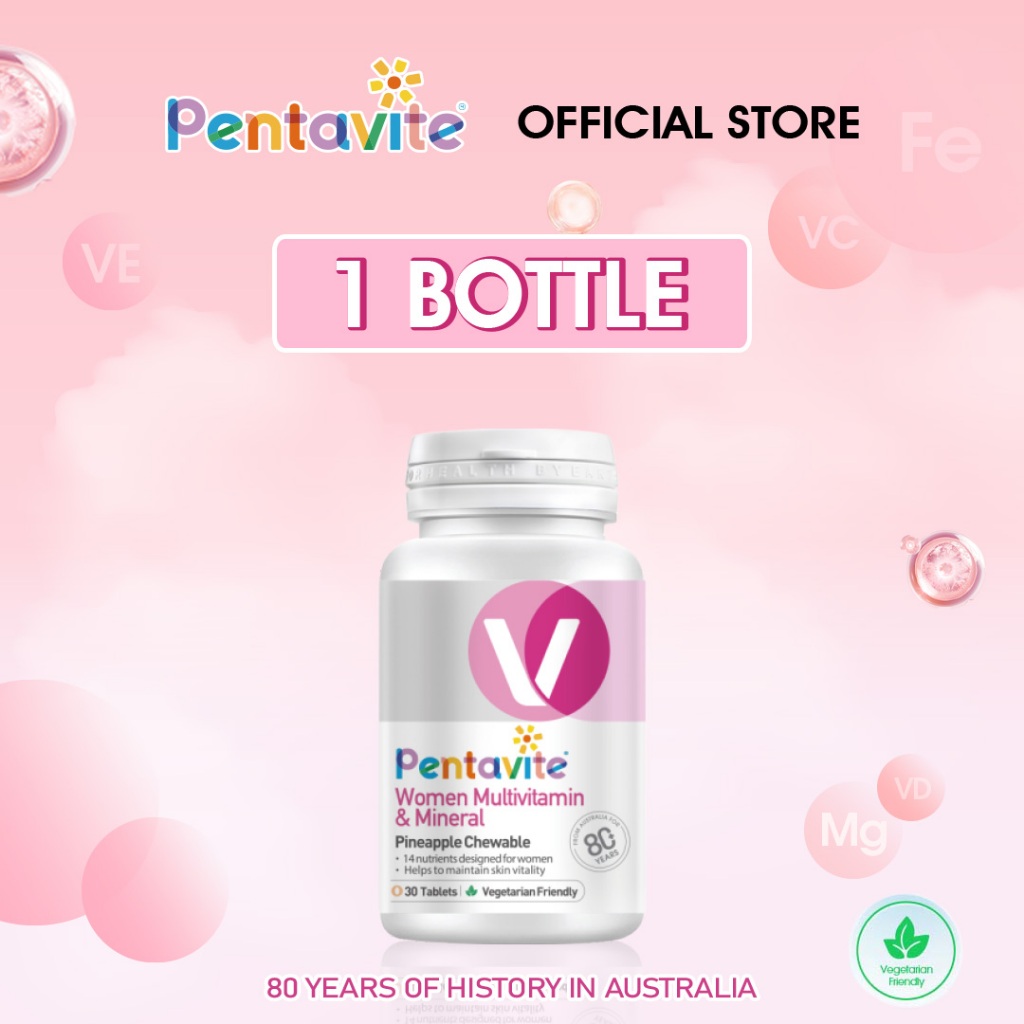 Pentavite Women Multivitamin & Mineral Pineapple Chewable 30 Tablets ...