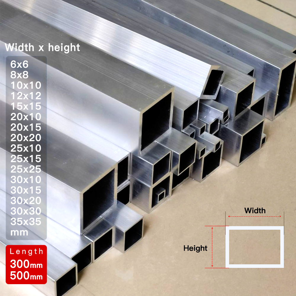 Aluminium alloy square tube width 5-35mm length 300 500mm Square ...