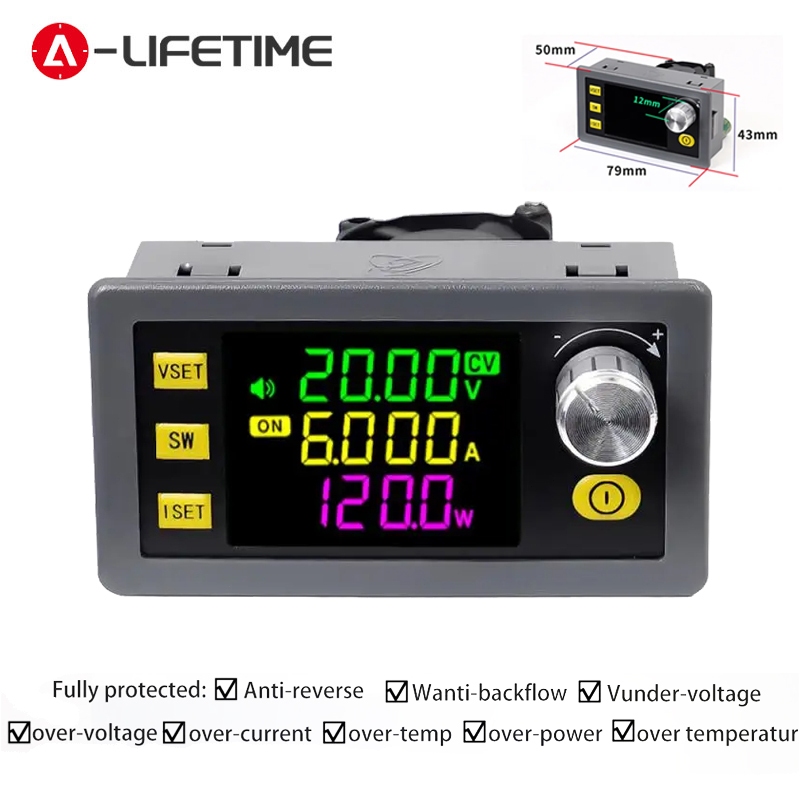SK120 36V 6A 120W Buck Converter CC CV Step-Down Module LCD Adjustable ...
