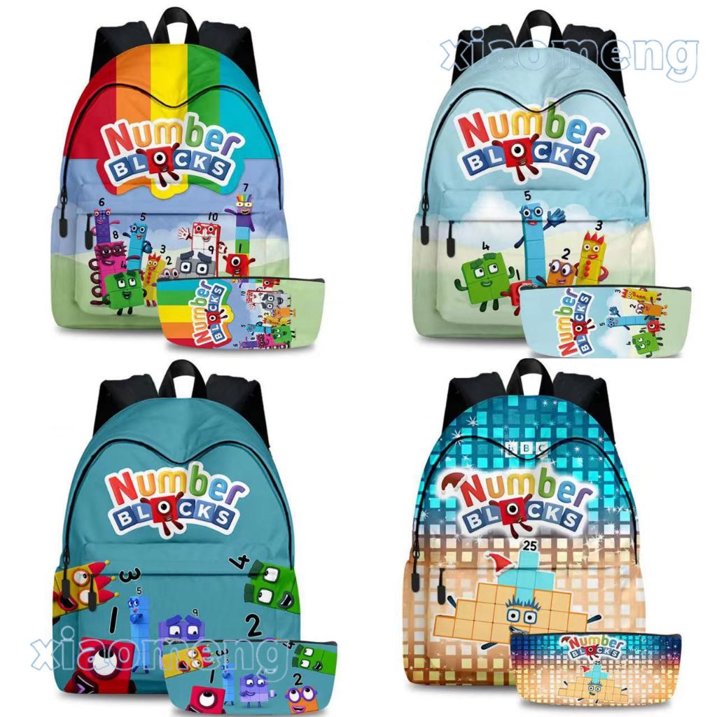 Numberblocks school bag for kids backpack pencil case set C1 | Shopee ...