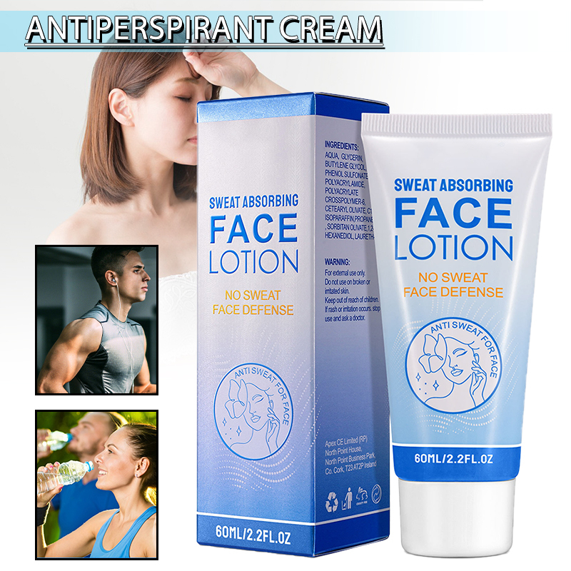 60ml Sweat Absorbing Face Lotion Antiperspirant for Face Forehead Scalp ...