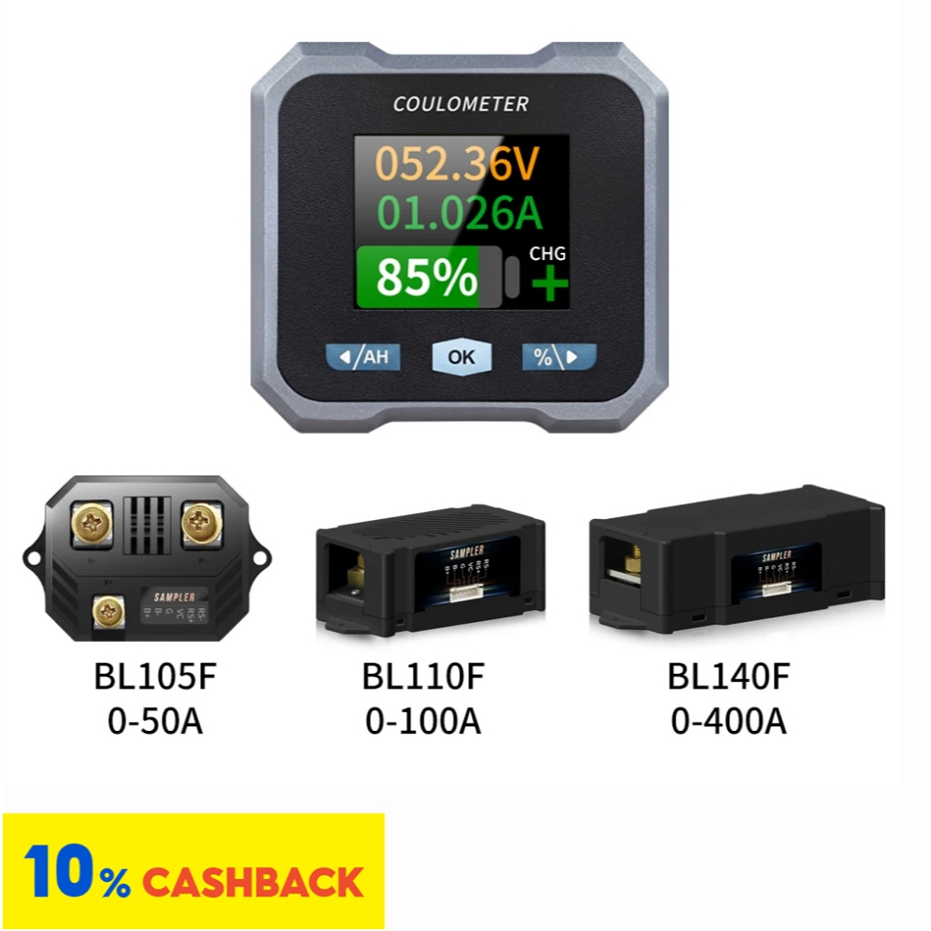 ⭐BL-F series Inlay type DC 10-100V0-400A waterproof Coulomb Meter ...