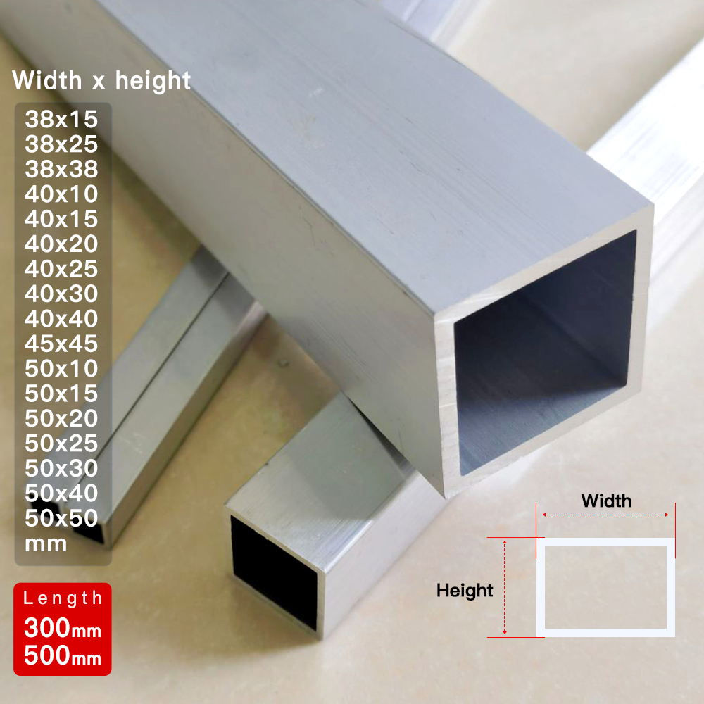 Aluminium alloy square tube width 38-50mm length 300 500mm Square ...