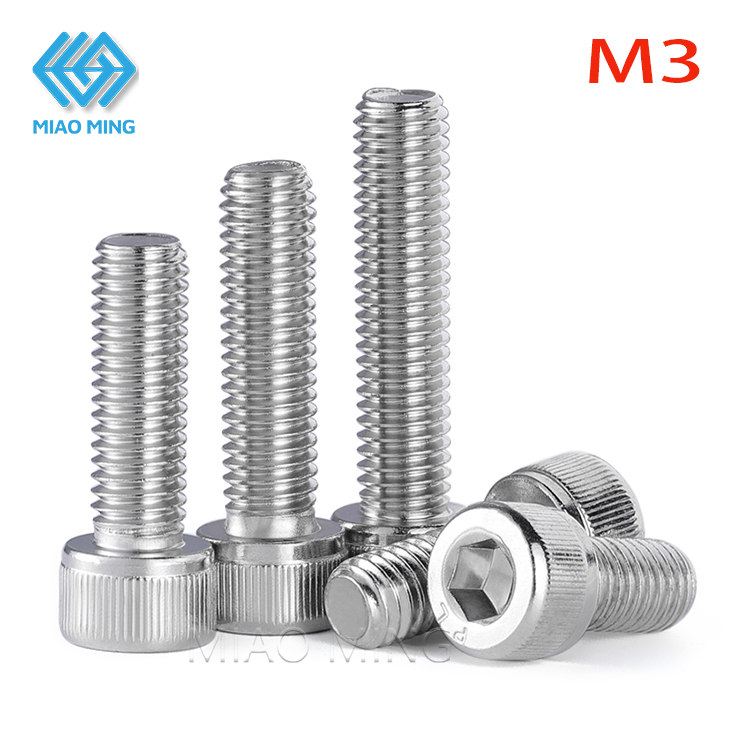 M3 Hex Socket Cap Head Screws 304 Stainless Steel SHINY SURFACE Allen ...
