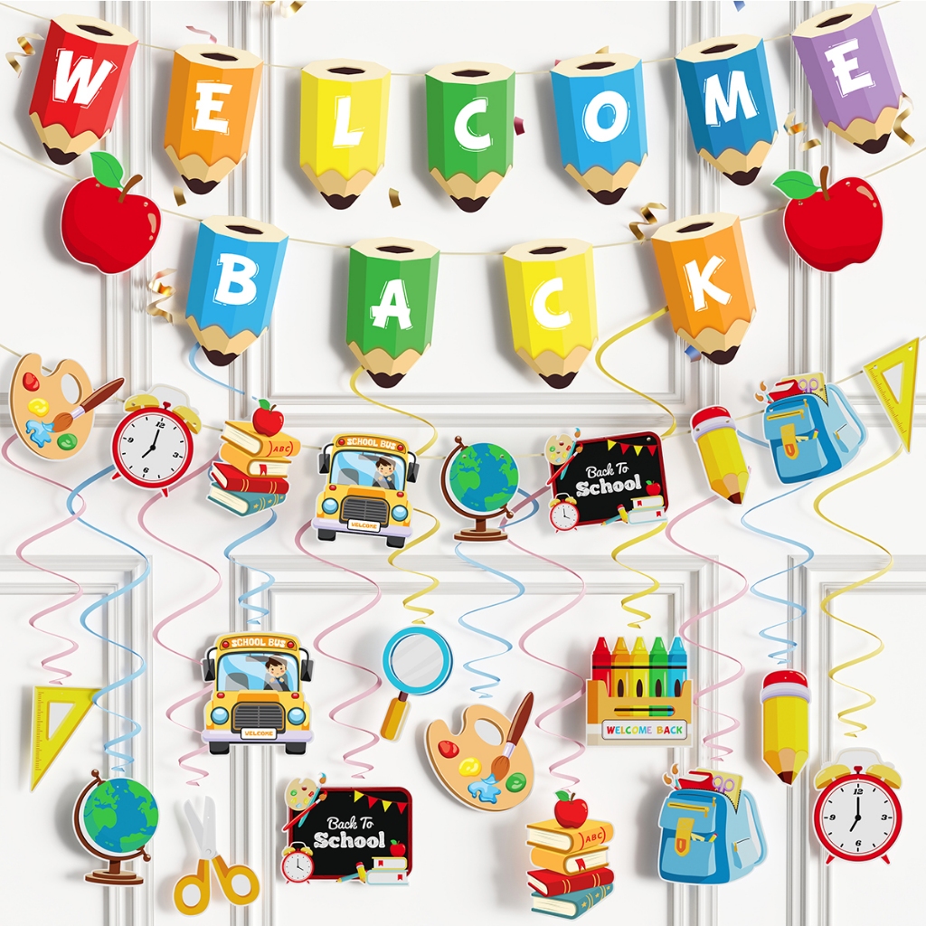 Back to School Season School Supplies Background Decoration Pencil ...