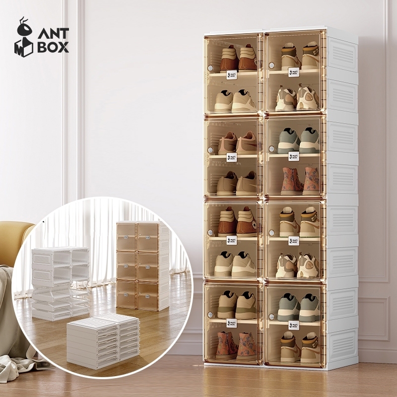 ANTBOX Shoe Box Display Cabinet 8-40 Pairs Installation Free Sturdy ...