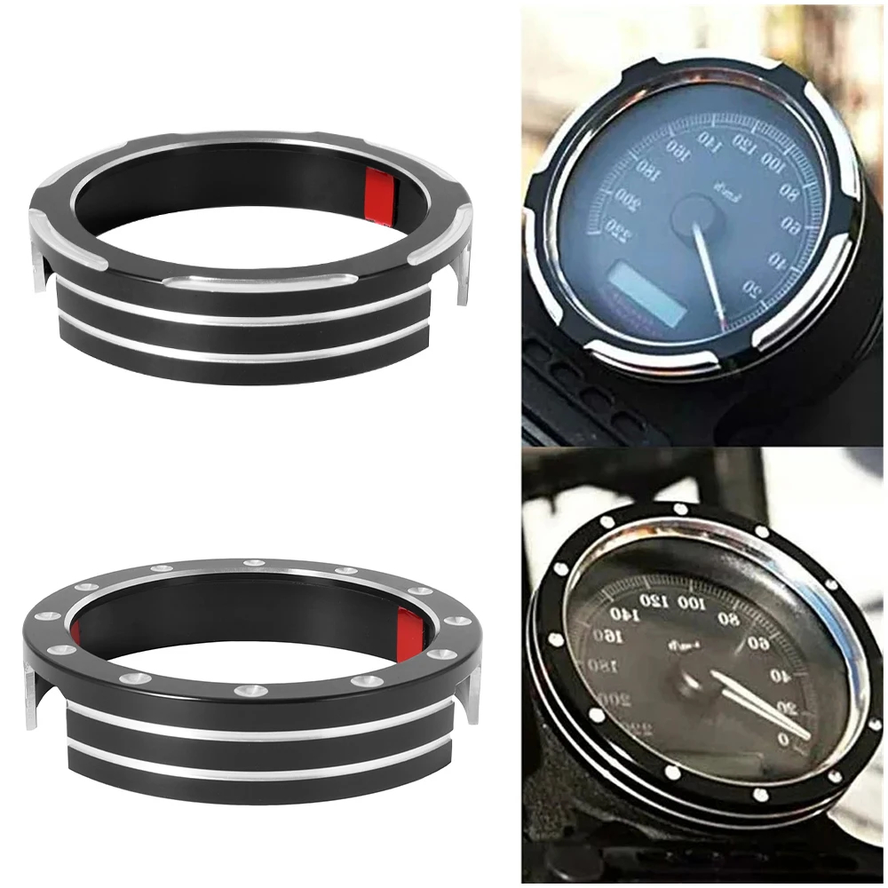 Black Aluminum Motorcycle Speedometer Gauge Instrument Meter Ring Cover ...