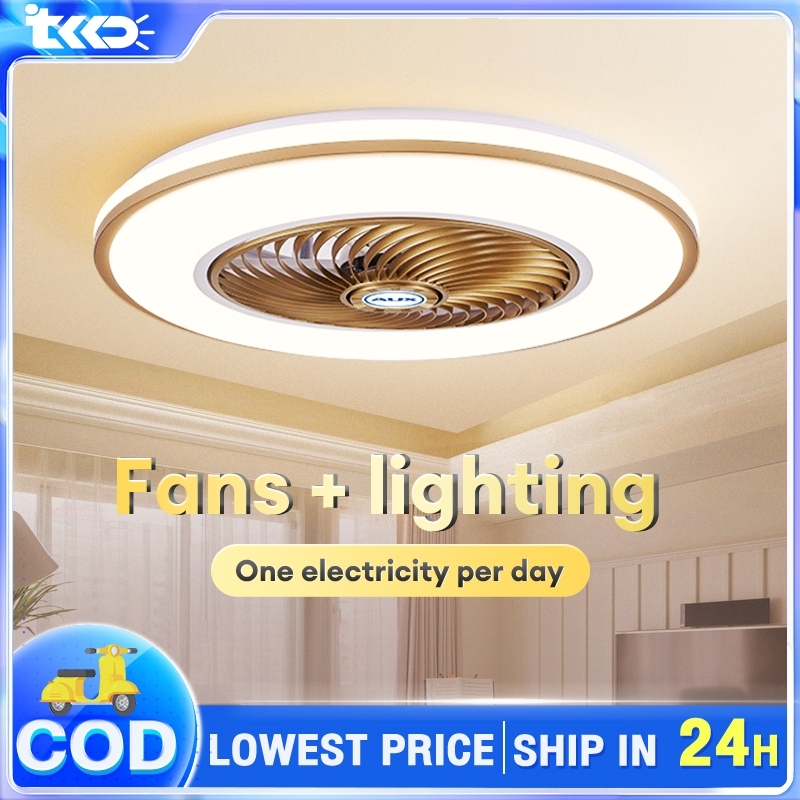 【Ready Stock】LED Ceiling fan light Kipas Siling Kdk Recessed Mounted ...