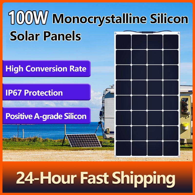 100W Positive A-level Solar Panels 18 Volt Pv High Conversion Rate IP67 ...